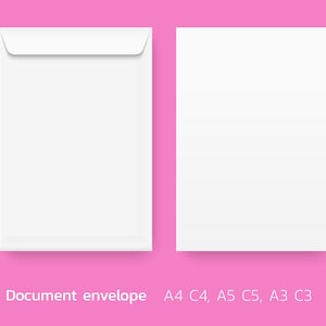 Paper Envelop Mockup A4 C4, A5 C5, A3 C3 Template, Vector Template for ...