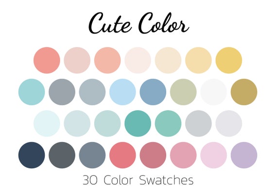 Cute Color Color Swatches Color Palette iPad Etsy