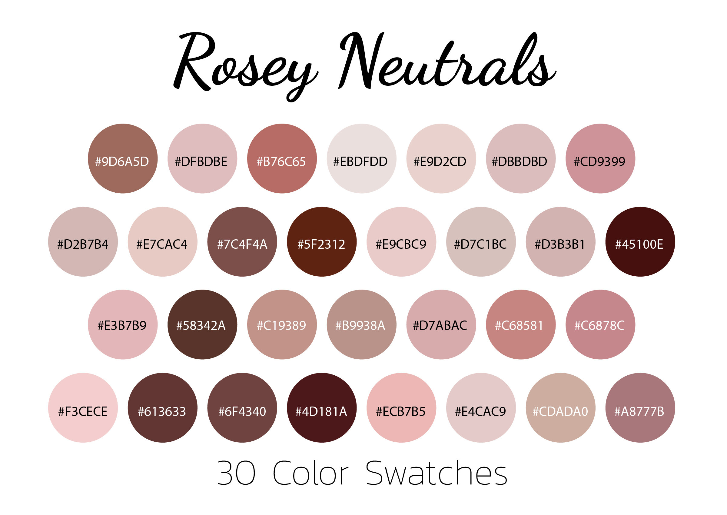 Rosey Neutrals, Color Swatches, Color Palette, iPad - Etsy