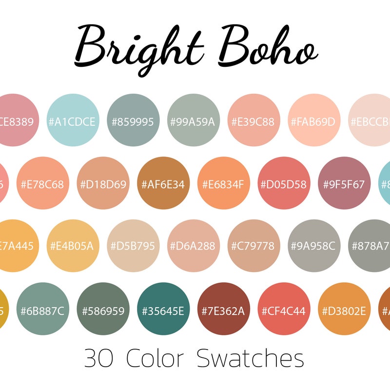 Boho Color Palette - Etsy