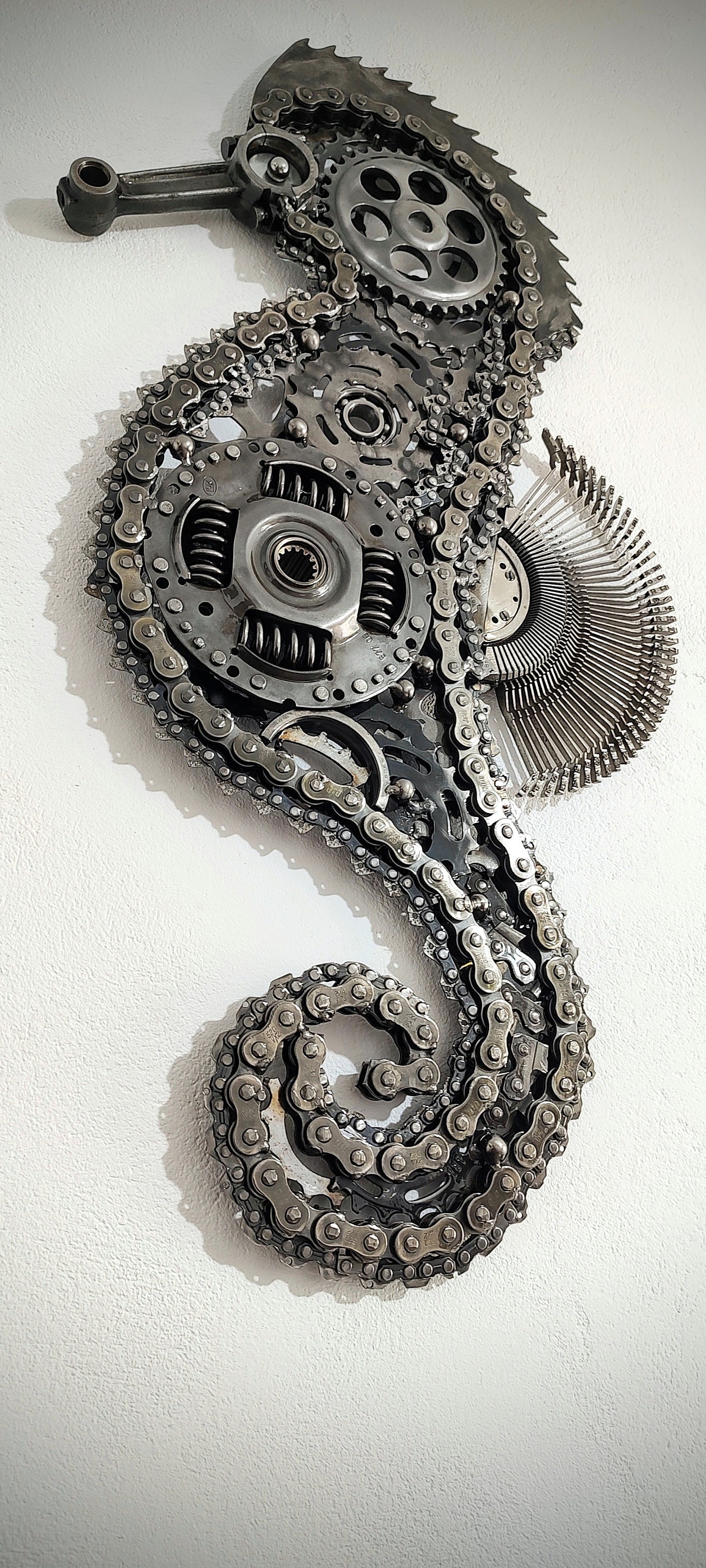 Sea Horse Sculpture Made of Scrap Metal, Auto Parts, Art Metal Handmade ...