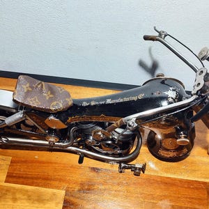 Vintage Motorcycle Made of Scrap Sewing Machine Singer Handmade Art ...