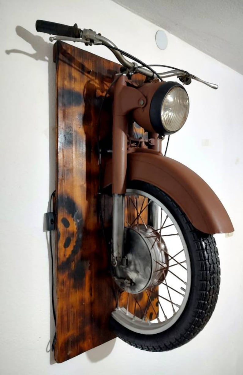 Wall Decor Lamp Retro Motor Coming Out of the Wall With Working ...