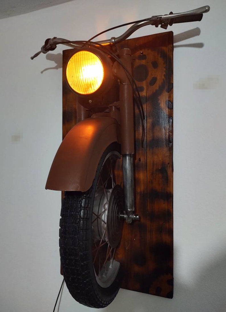 Wall Decor Lamp Retro Motor Coming Out of the Wall With Working ...