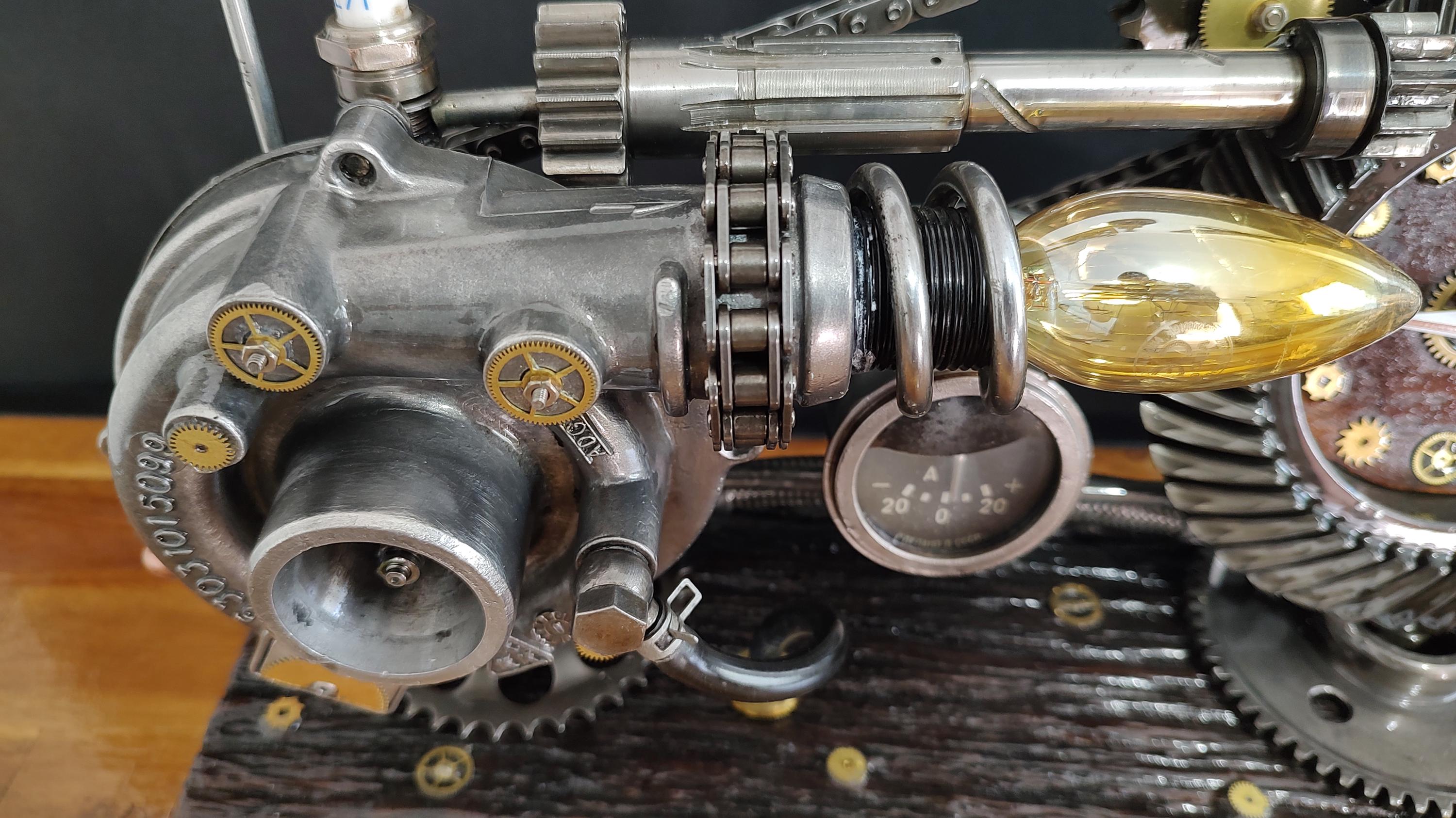 2 in 1 Fully Functional Steampunk Night Lamp and Clock Made of Scap ...