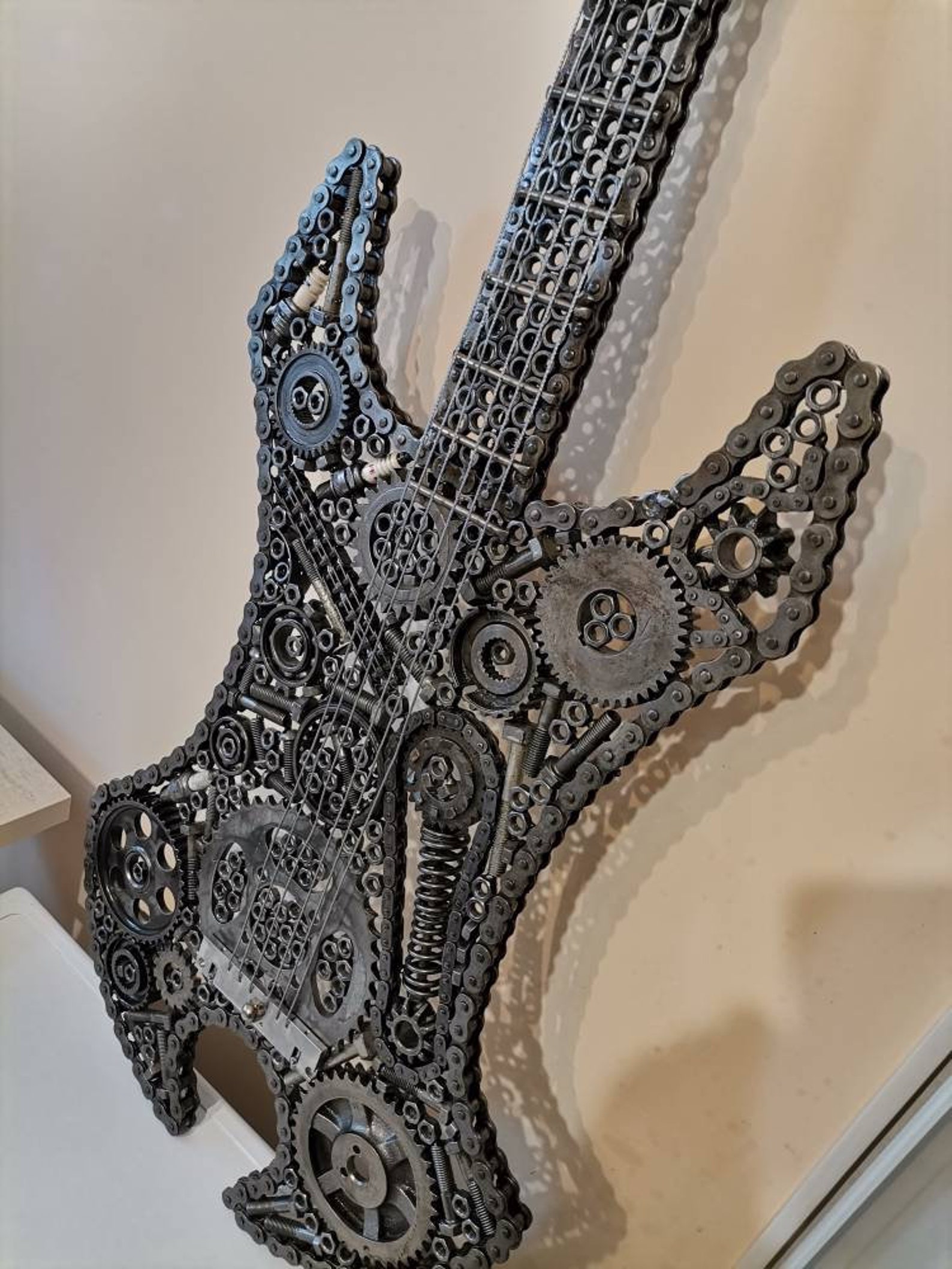 Decorative Guitar Handmade With Scrap Metal Car Parts Nuts - Etsy