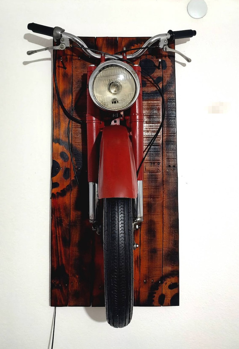 Wall Decor Lamp Retro Motor Coming Out of the Wall With Working ...