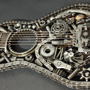Decorative Guitar Handmade With Scrap Metal Car Parts, Nuts, Bolts ...