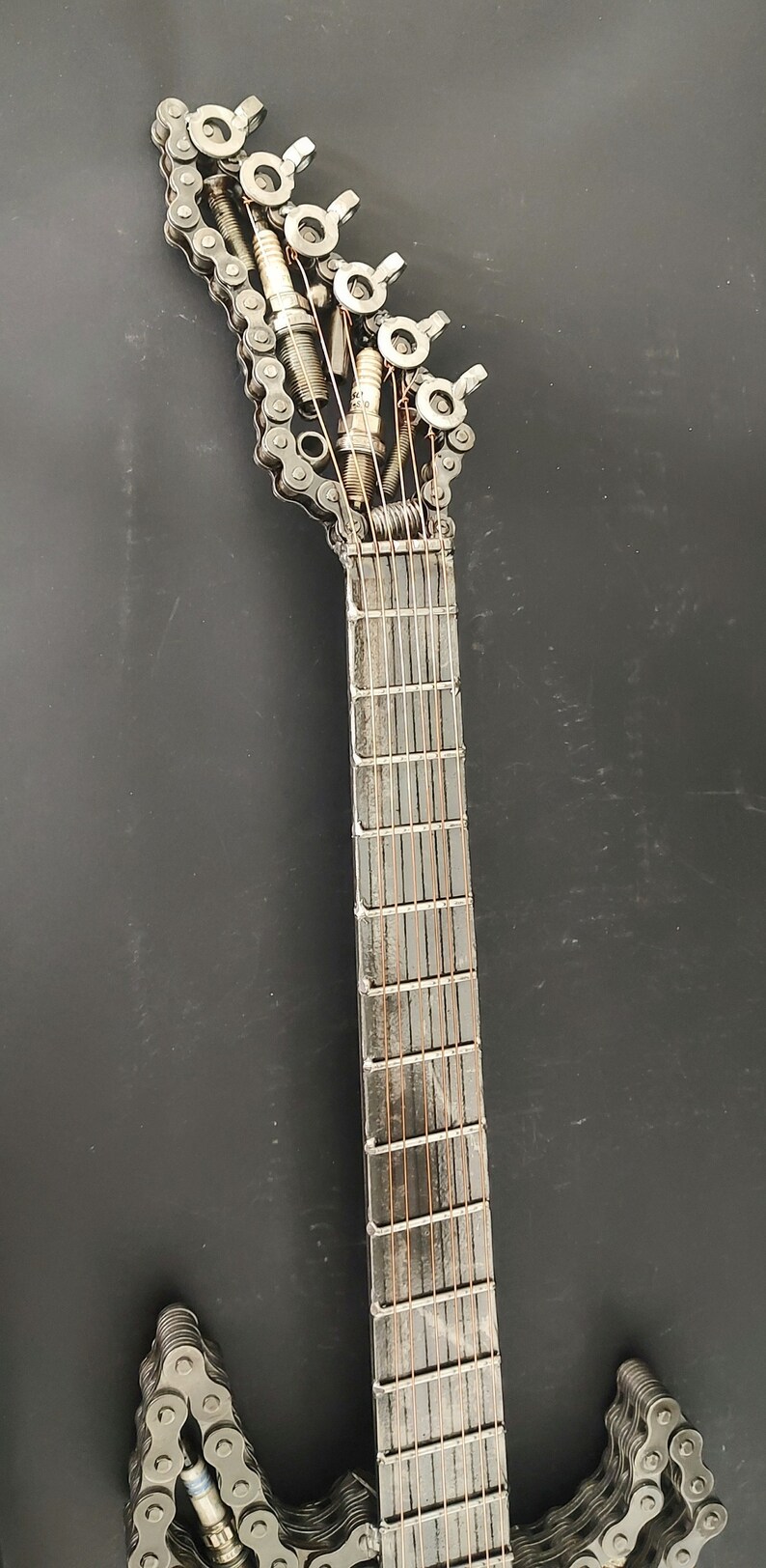 Handmade Electric Guitar From Auto Parts. Art Metal, Chain, Bolt, Nut ...