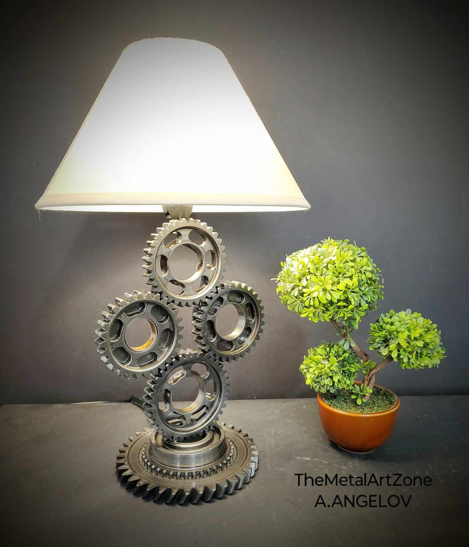 Night Lamp Made of Moto Parts, Gear Wheel, Handmade, Art Meral, Gift - Etsy