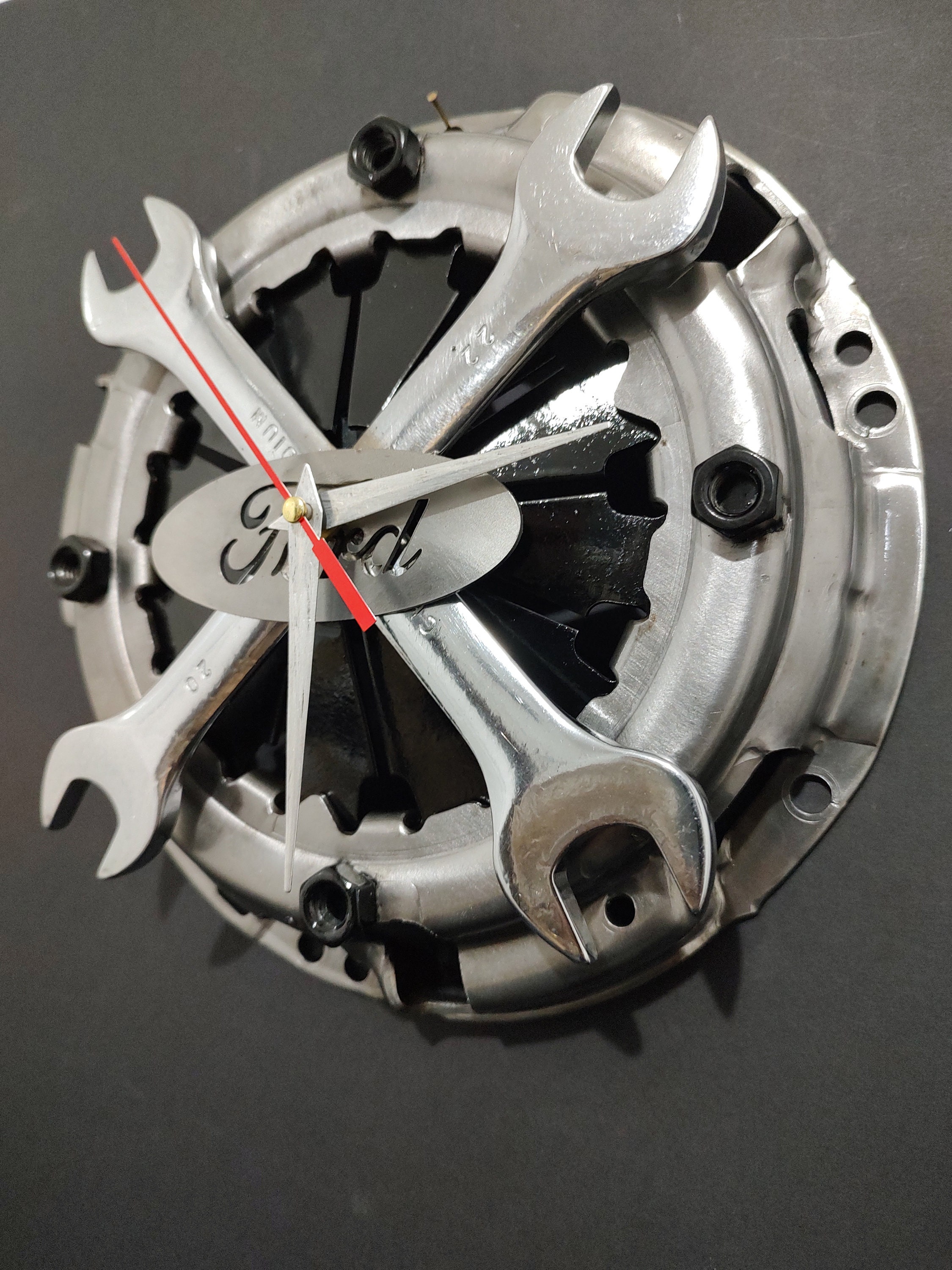 Handmade Wall Clock Made of Metal Pressure Plate With Ford Emblem and ...