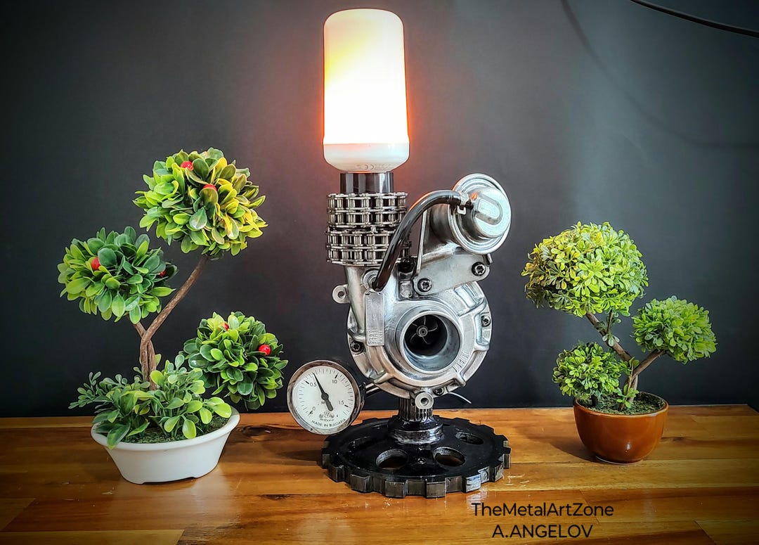 Turbo Night Lamp Art Metal Handmade Steampunk Flame Nigt Bulb - Etsy