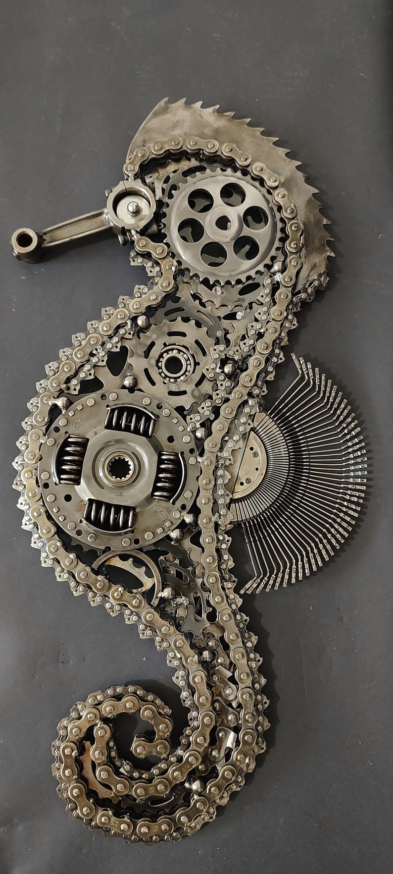 Sea Horse Sculpture Made of Scrap Metal, Auto Parts, Art Metal Handmade ...