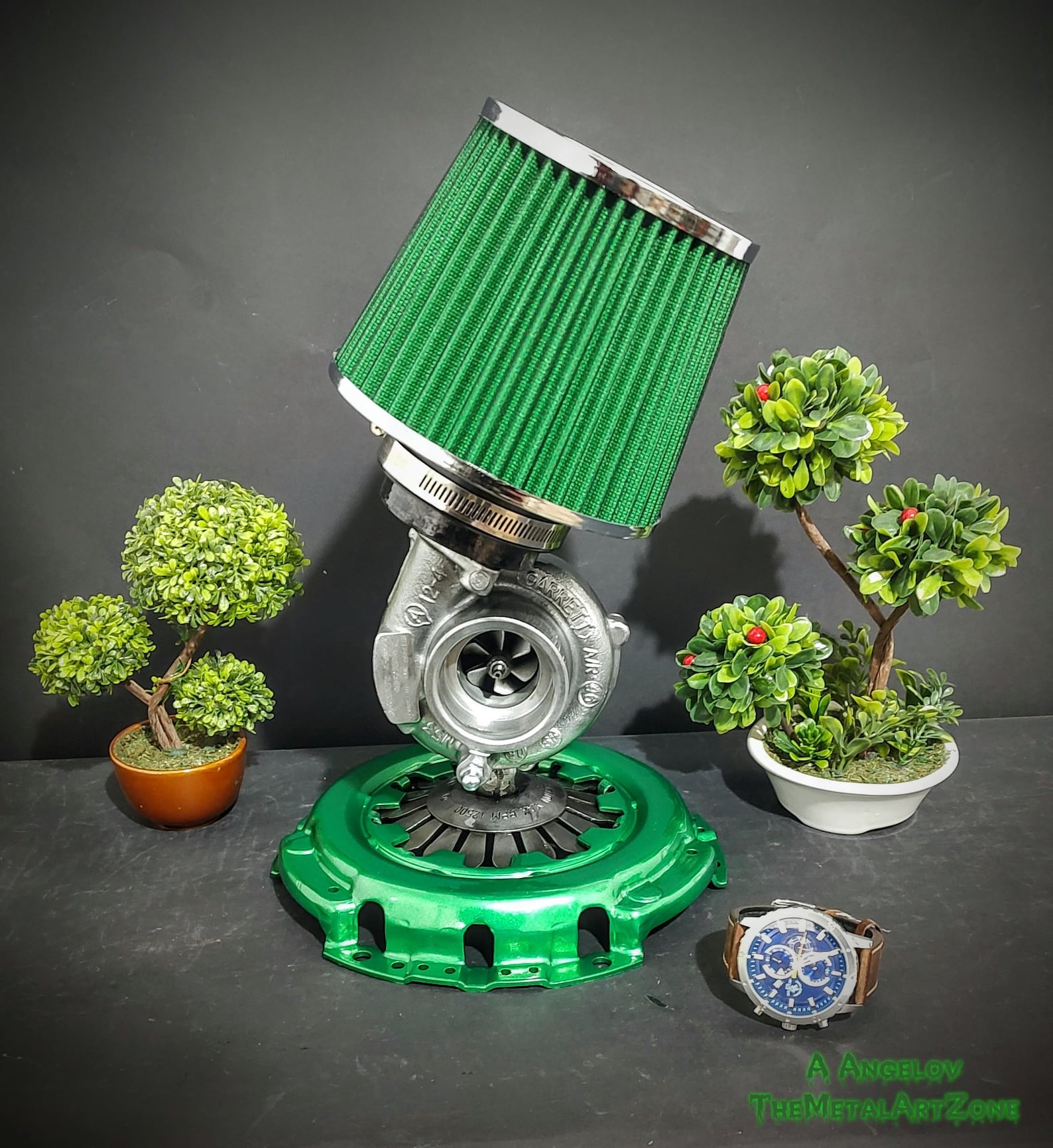 Turbo Night Lamp Made of Auto Parts, Sports Filter, Turbine, Compresor ...