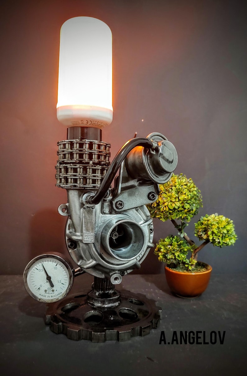 Turbo Night Lamp Art Metal Handmade Steampunk Flame Nigt Bulb - Etsy