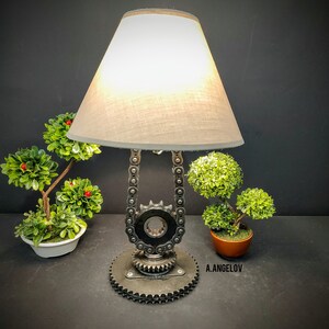 Night Lamp Made of Moto Parts Art Metal Handmade - Etsy