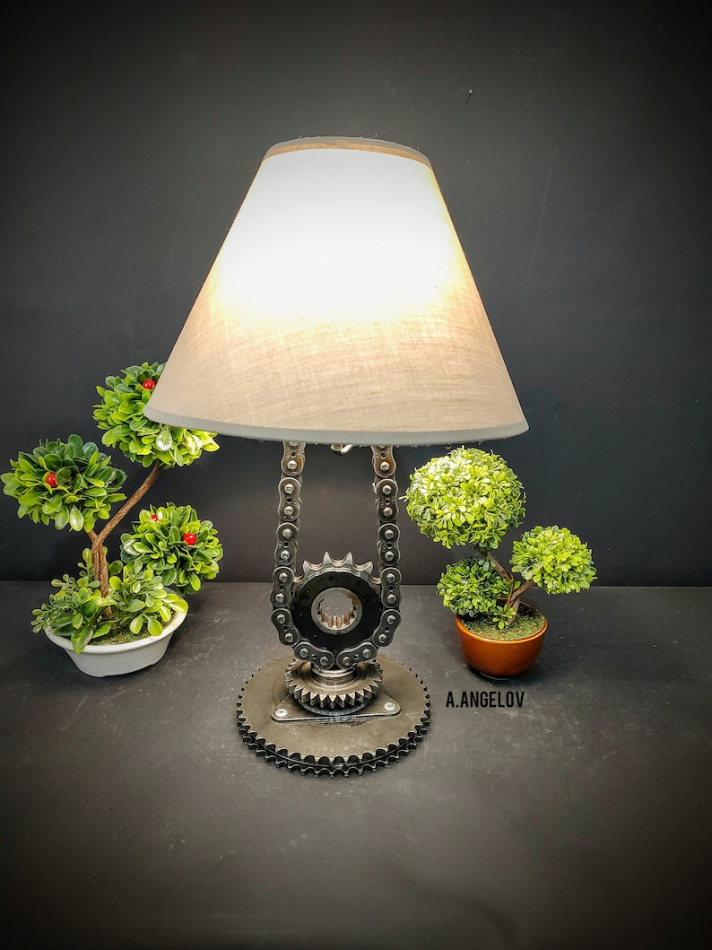 Night Lamp Made of Moto Parts Art Metal Handmade - Etsy