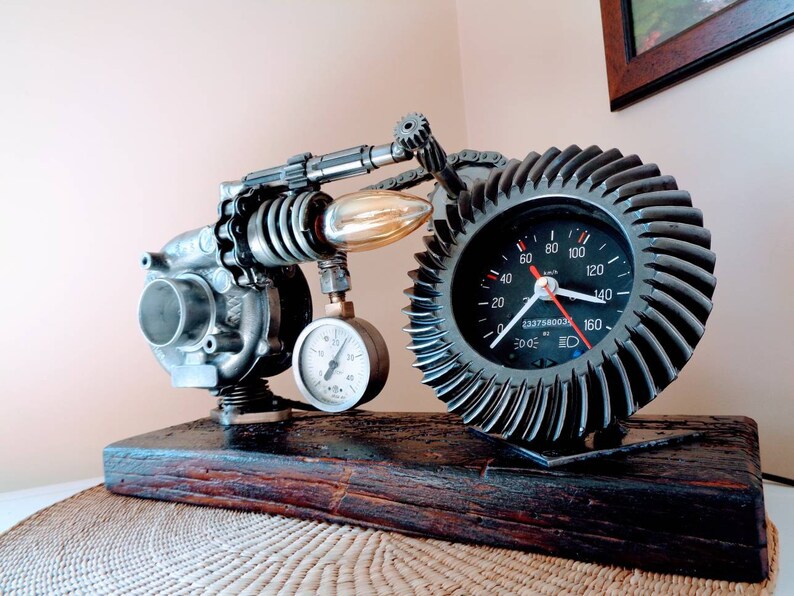 2 in 1 Fully Functional Steampunk Night Lamp and Clock Made of | Etsy