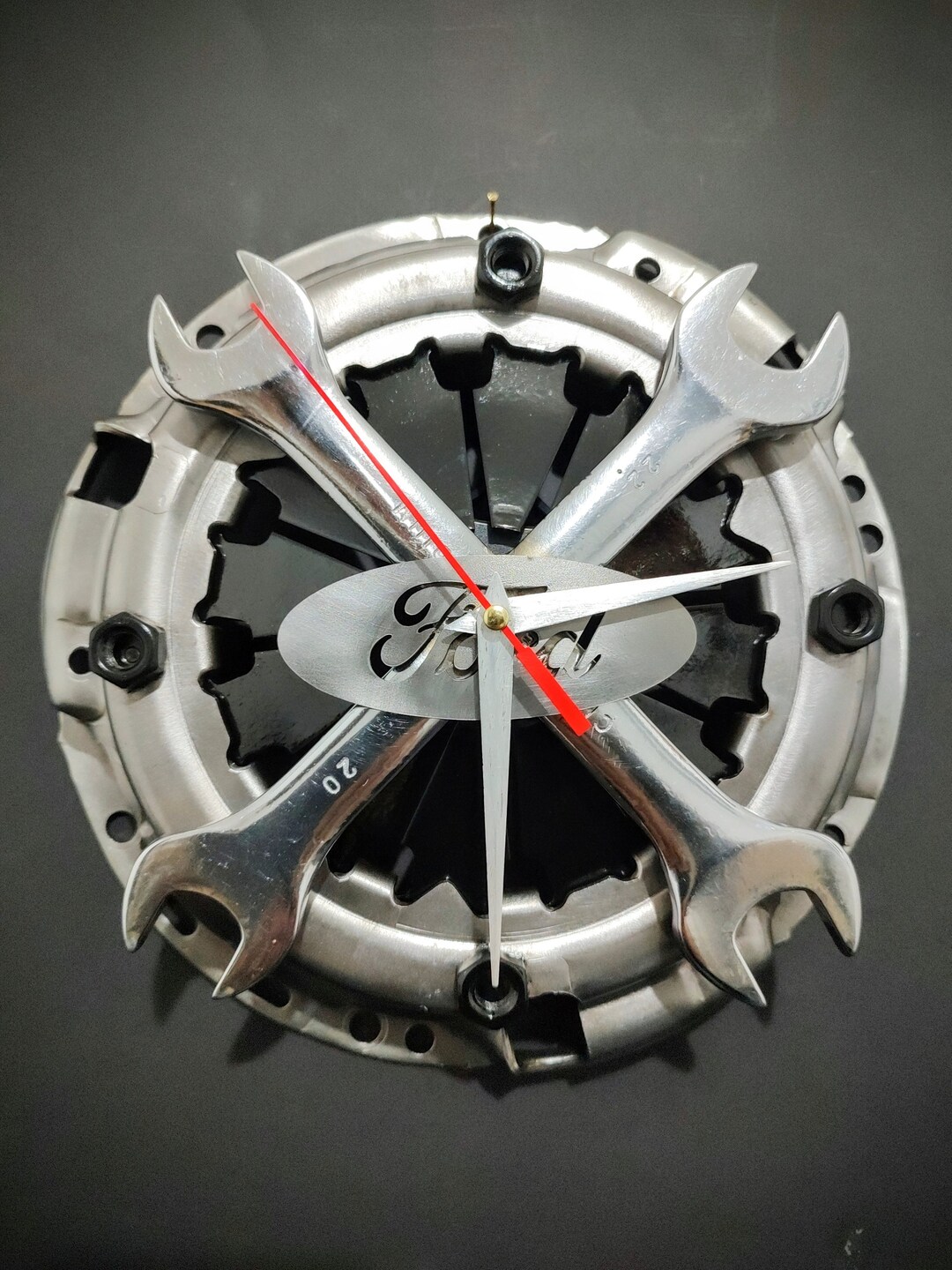 Handmade Wall Clock Made of Metal Pressure Plate With Ford Emblem and ...