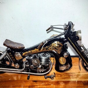 Vintage Motorcycle Made of Scrap Sewing Machine Singer Handmade Art ...