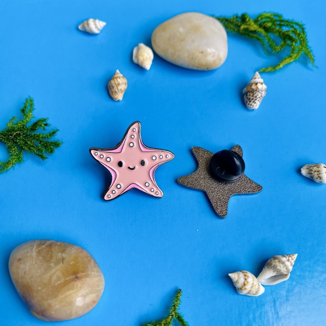 Starfish Enamel Pins | Cute Marine Animal Pins | Starfish Badge ...