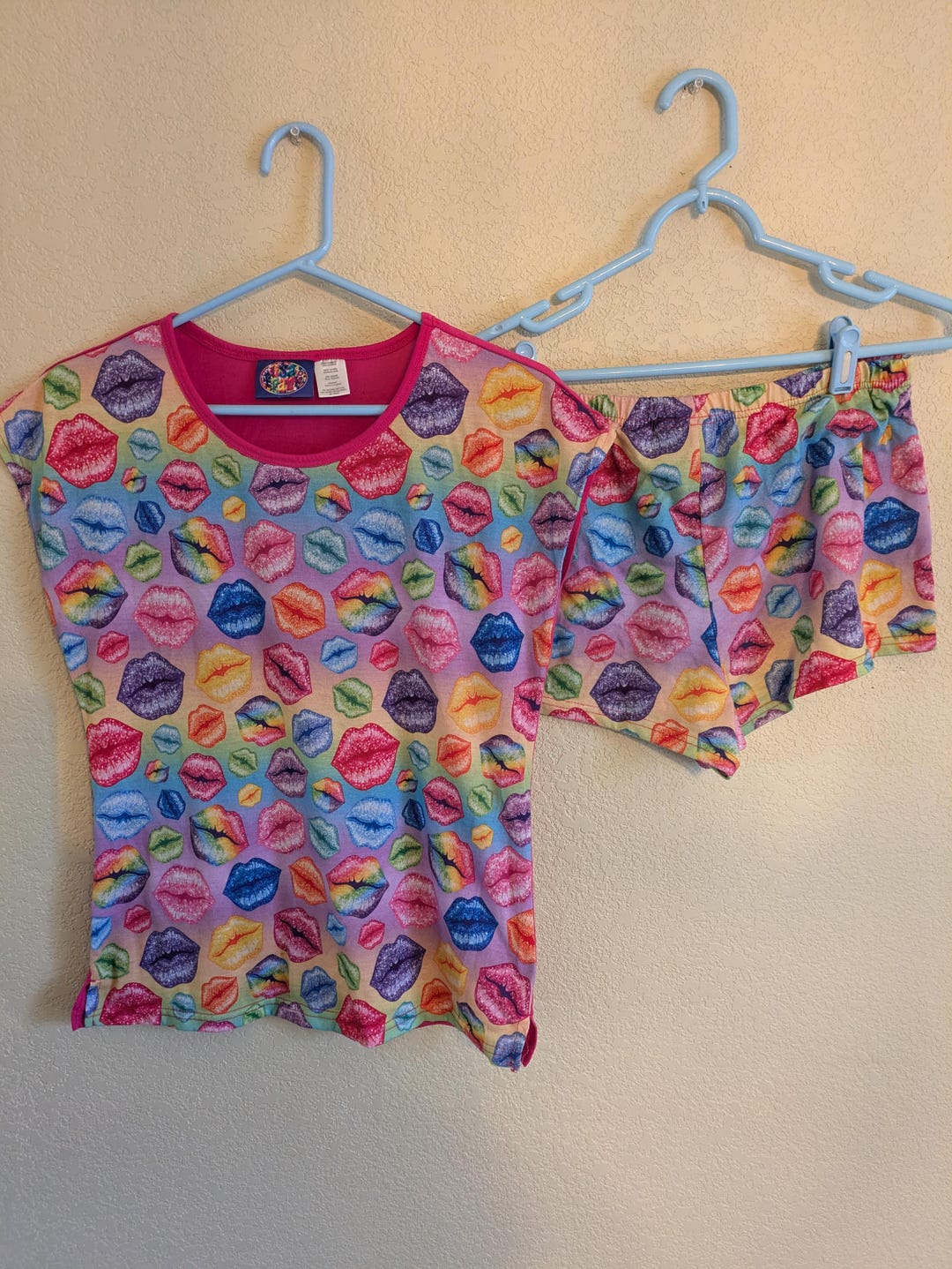 Lisa Frank Lips Rainbow Juniors Medium Pajama Set - Etsy