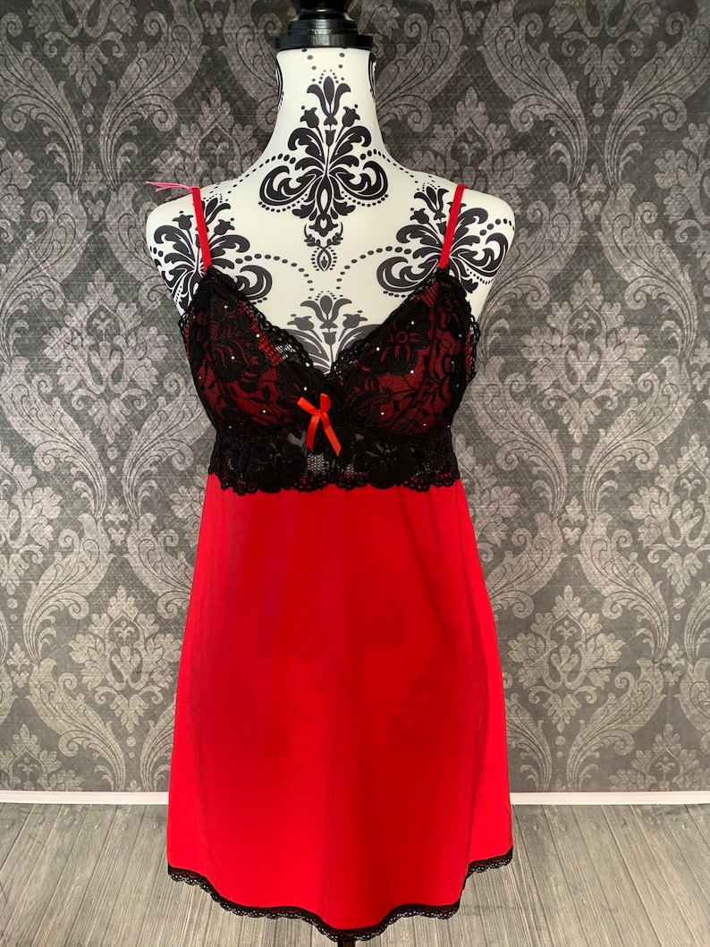 Sexy Red Lace Nightie / Red Babydoll / Retro Style Nightie / - Etsy