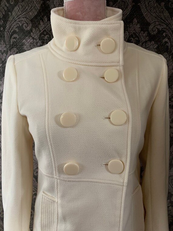 Beige High Neck Peacoat / Double Breasted / Minimalis… - Gem
