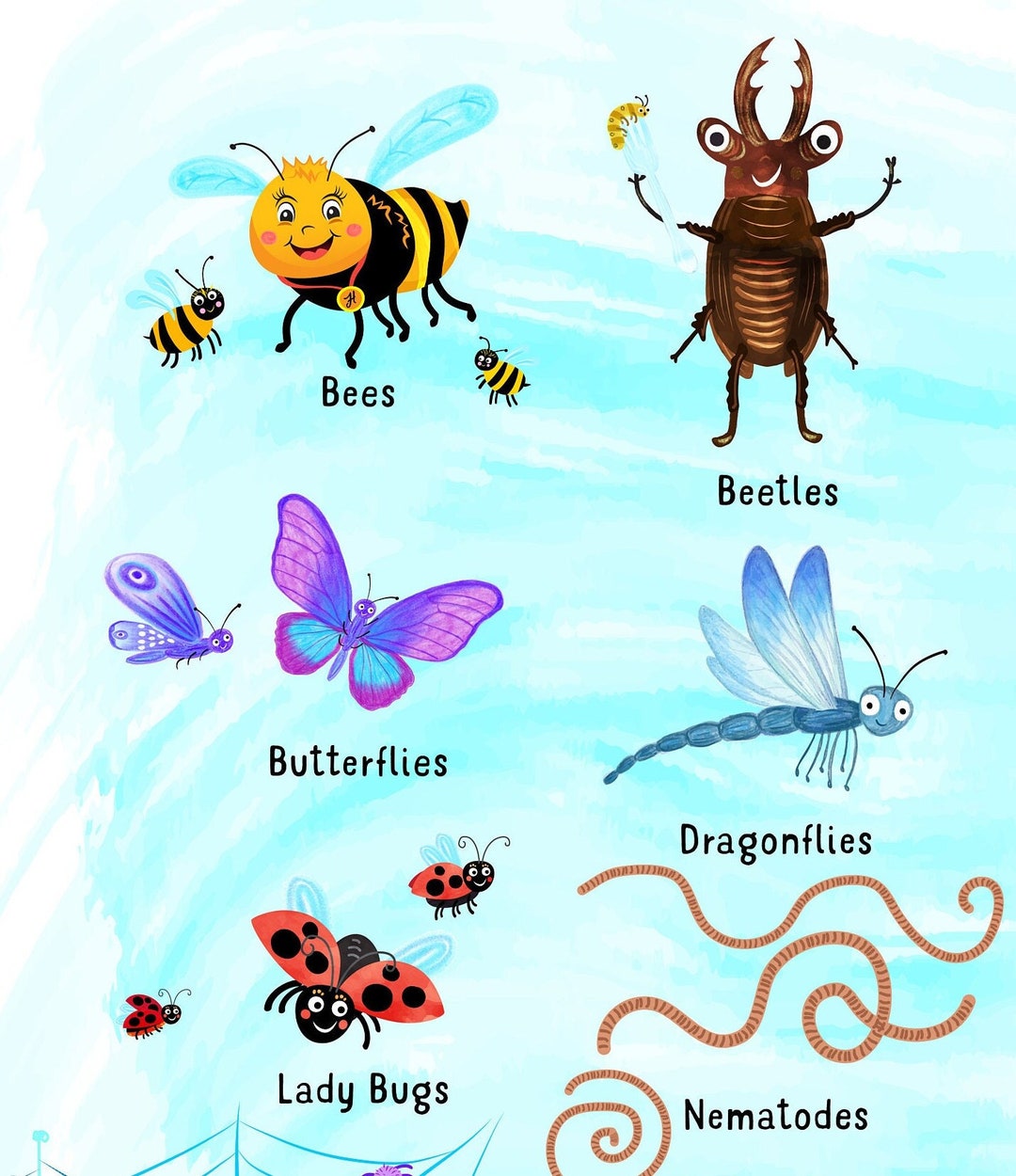 Good Garden Bugs Poster Lisa Monias - Etsy