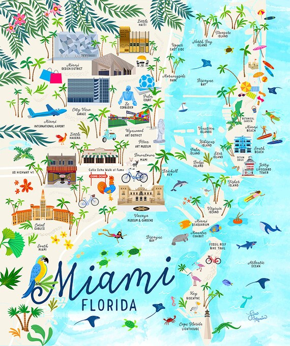 South Beach Miami Attractions Map