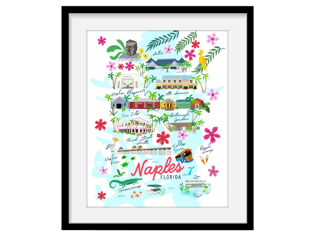 Naples Florida Pop Art / Naples Pier / Tropical Print / Port Royal ...