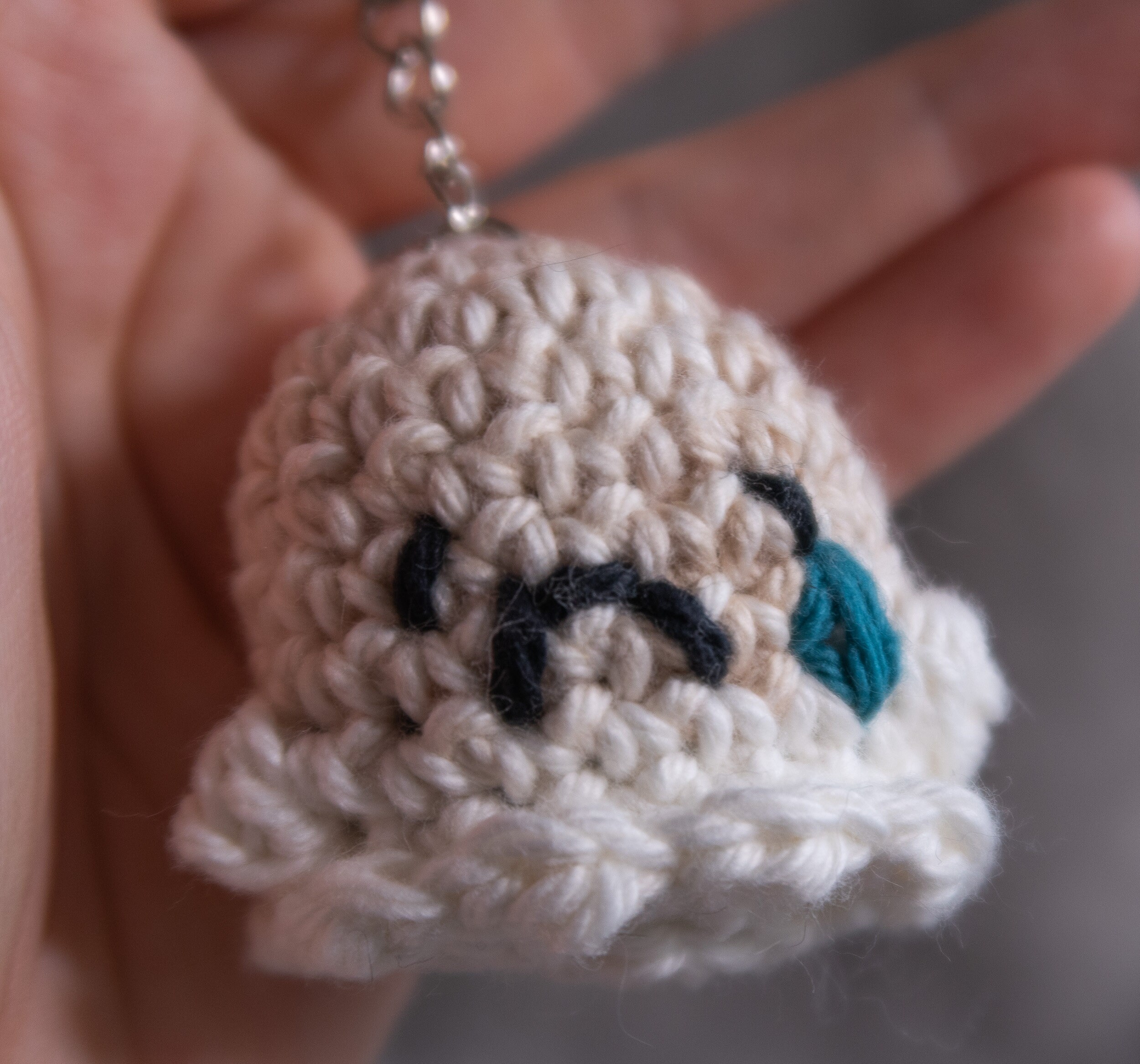 Small Amigurumi Ghost Keychain Cute Happy Crochet Keychain | Etsy
