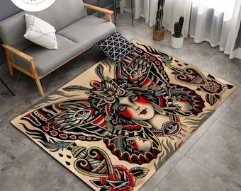 Old School Rug | Etsy