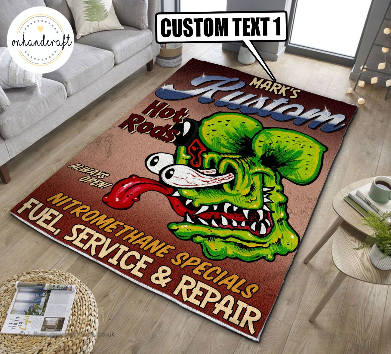 Rugs Rat Fink Rug Gifts for him Gifts for Dad Personalized rat fink ...