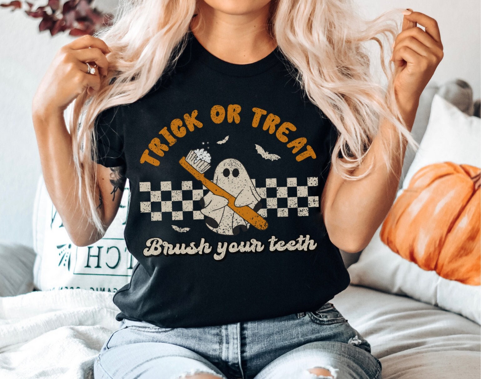 Halloween Dentist Shirt Trick or Treat Brush Your Teeth Tee - Etsy