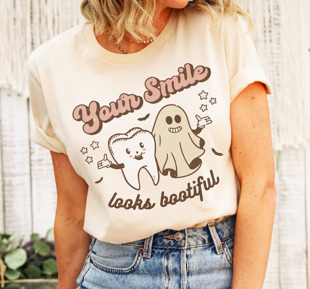 Dentist Cute Ghost Shirt Your Smile Looks Bootiful Halloween - Etsy