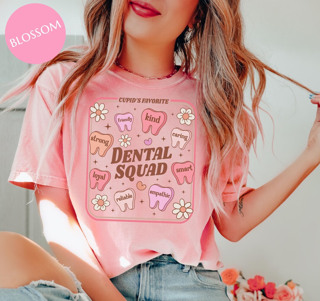 Dental Squad Valentine's Day Shirt, Dental Hygienist Candy Tooth Hearts ...