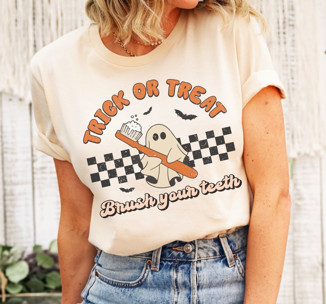 Halloween Dentist Shirt Trick or Treat Brush Your Teeth Tee - Etsy