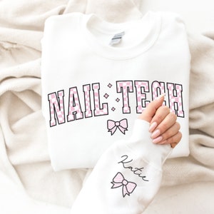 Custom Nail Tech Sweatshirt, Personalized Nail Artist Sweatshirt ...