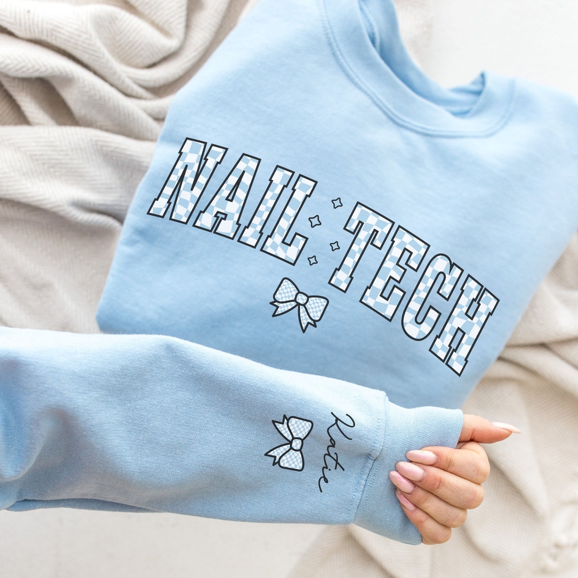 Custom Nail Tech Sweatshirt, Personalized Nail Artist Sweatshirt ...