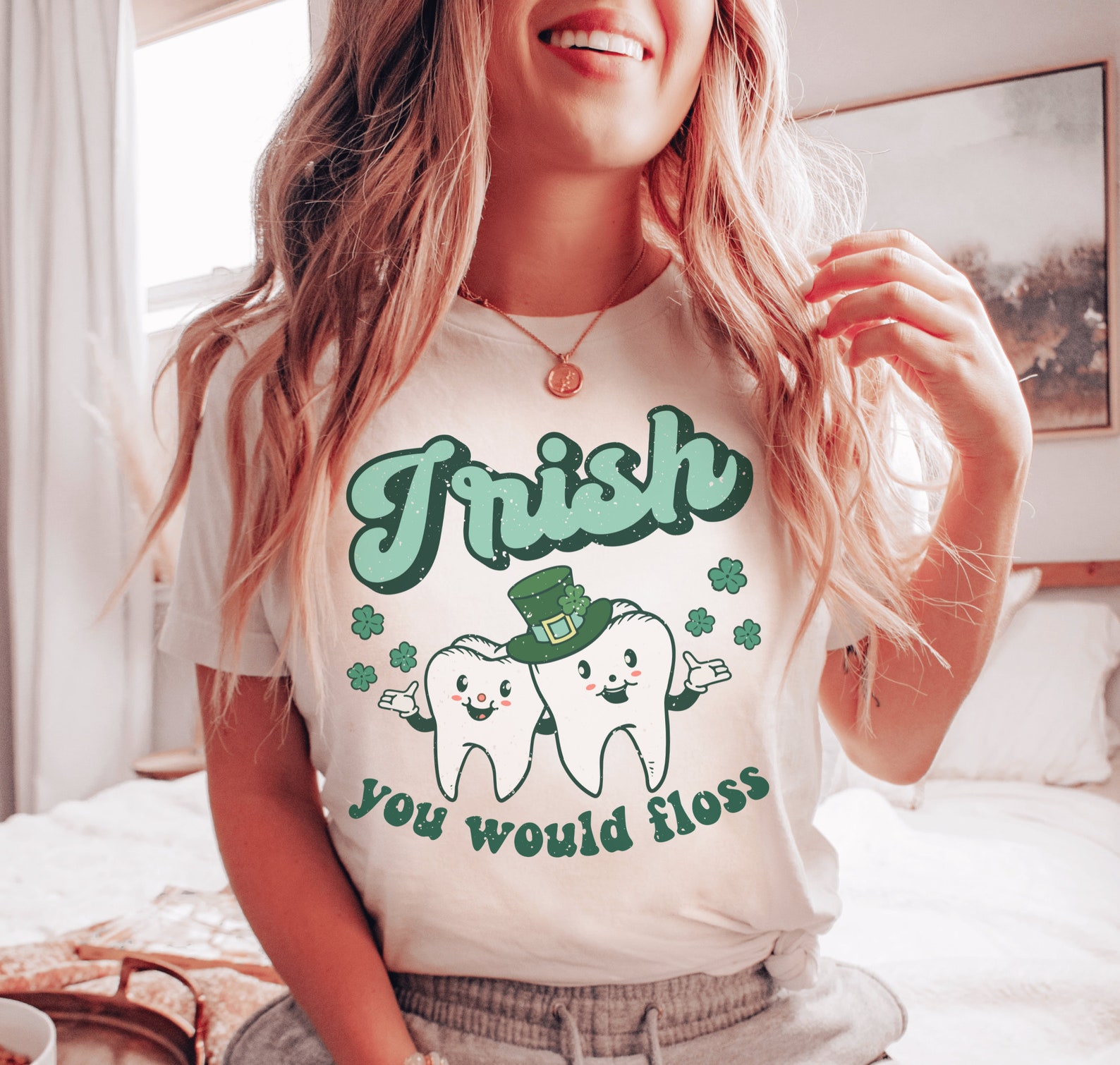 Irish You Would Floss Retro Shirt, St Patricks Day Pediatric Dentist ...