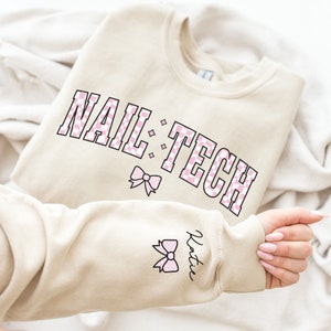 Custom Nail Tech Sweatshirt, Personalized Nail Artist Sweatshirt ...