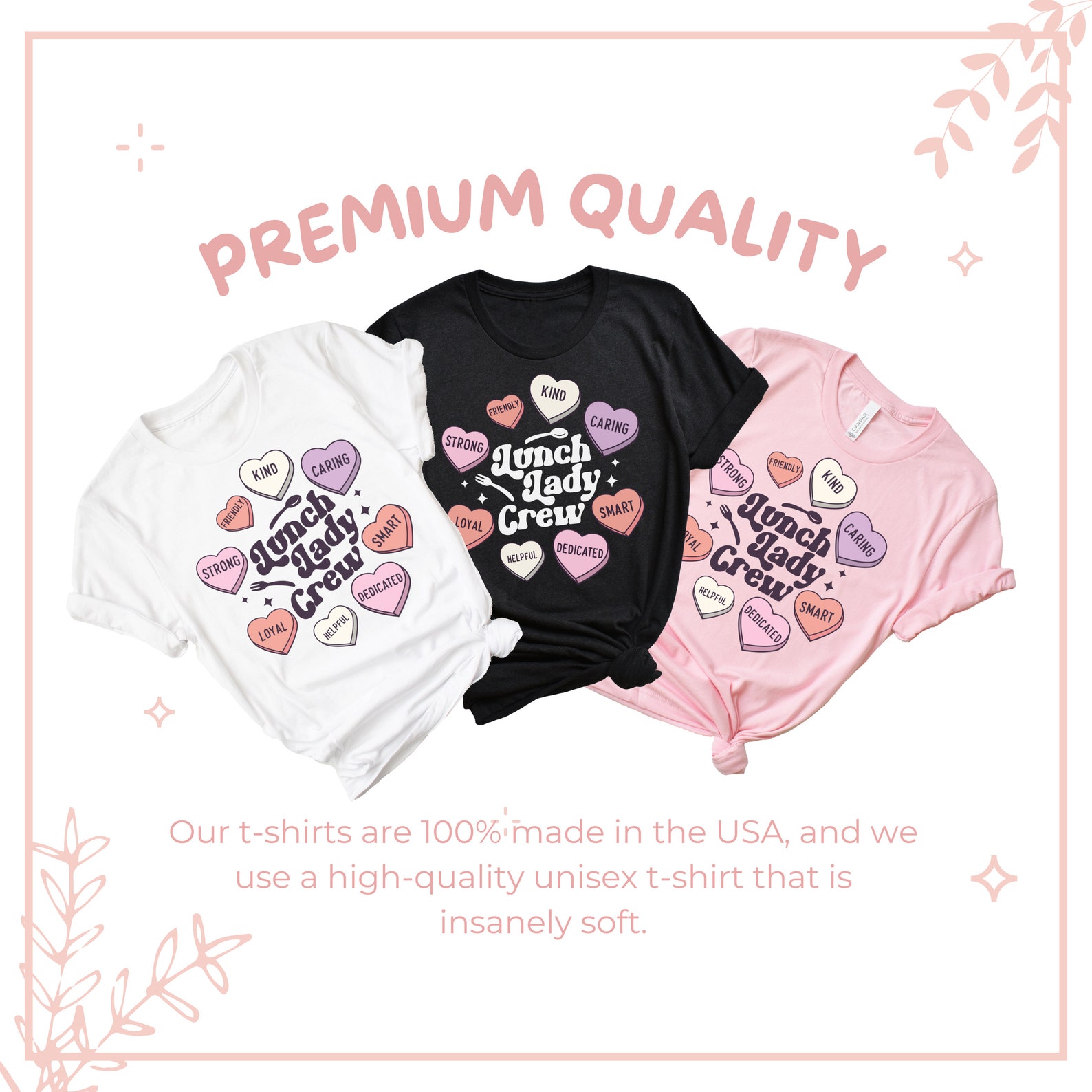 Groovy Lunch Lady Valentines Day Tee, Retro Candy Heart Crew Tshirt ...