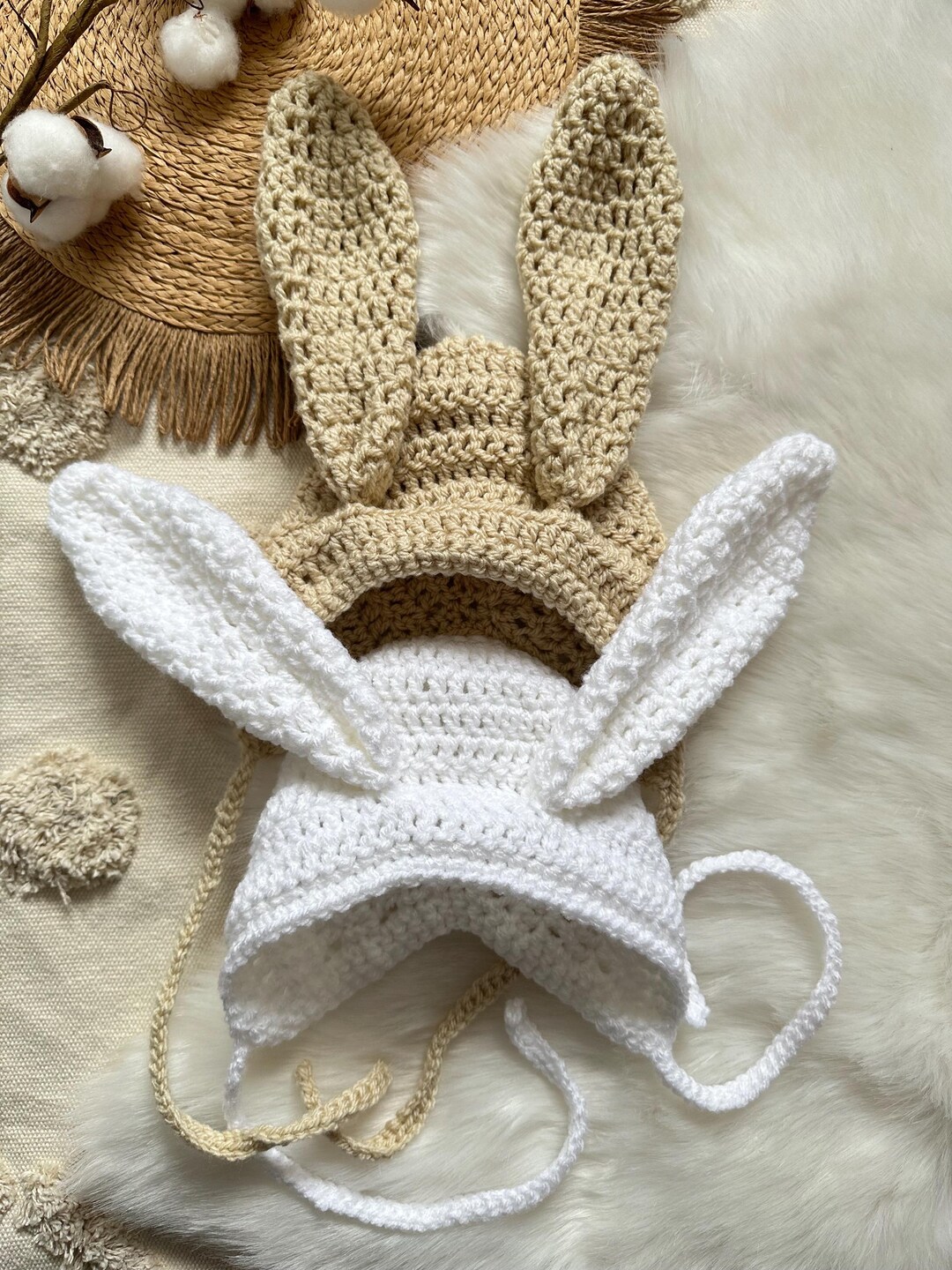 Easter Bunny Bonnet for Babies, Bunny Hat for Kids, Bunny Ear Bonnet ...