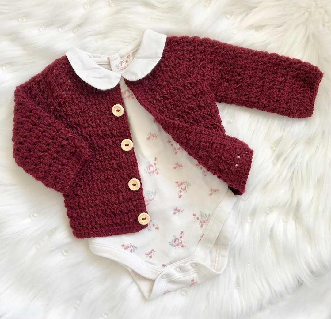 Baby, Children, Cardigan With Buttons, Crochet Newborn Cardigan ...