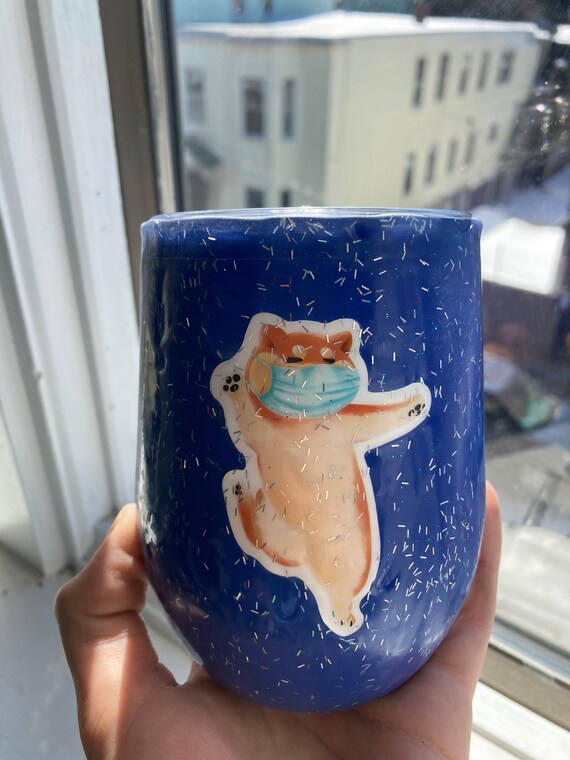 Drink & Barware Tumblr cup cat with mask Kitchen & Dining etna.com.pe