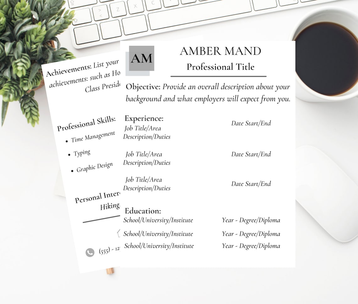 Fancy Resume Template, Professional Resume Template, Detailed Resume ...