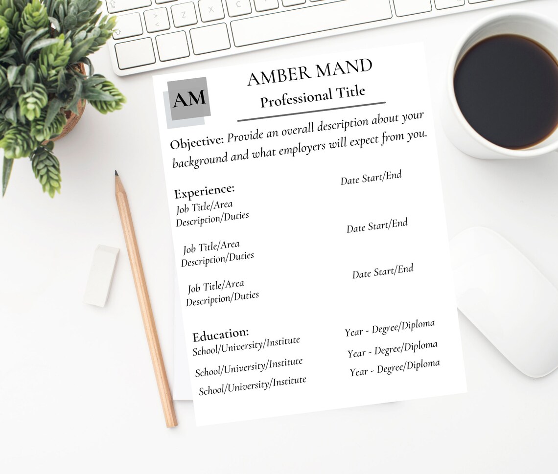 Fancy Resume Template, Professional Resume Template, Detailed Resume ...