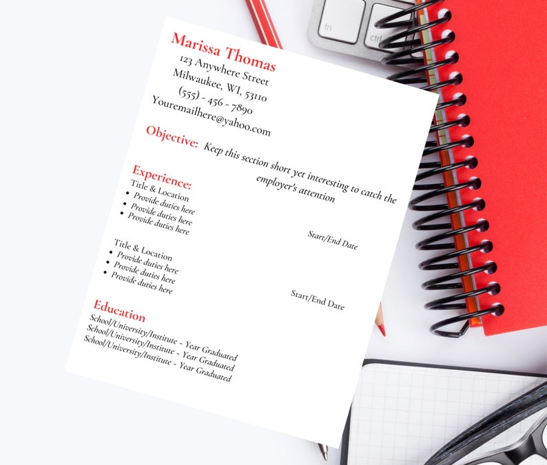 Red Letter Resume, Basic Resume Template, Professional Resume Template ...