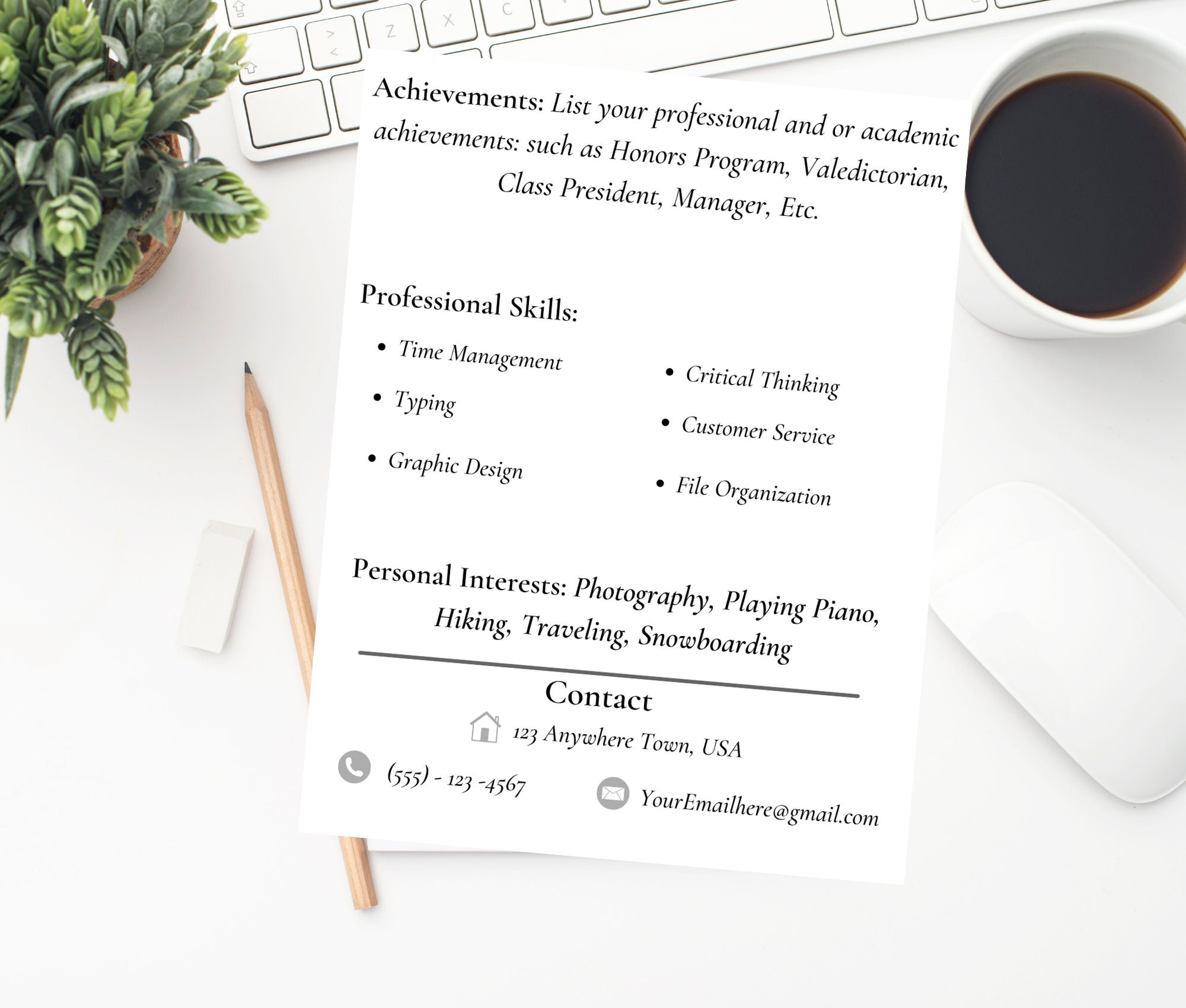 Fancy Resume Template, Professional Resume Template, Detailed Resume ...